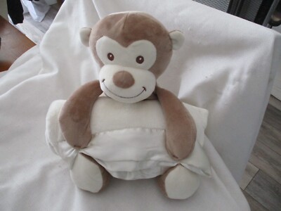 Walgreens Plush Lovey Stuffed Animal Brown Baby ivory tan monkey with ...