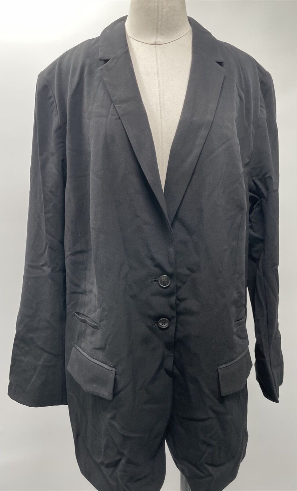 Lane Bryant Women's Ventless Two Button Tailored Stretch Black Blazer ...