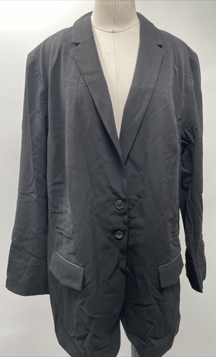 Lane Bryant Women's Ventless Two Button Tailored Stretch Black Blazer ...