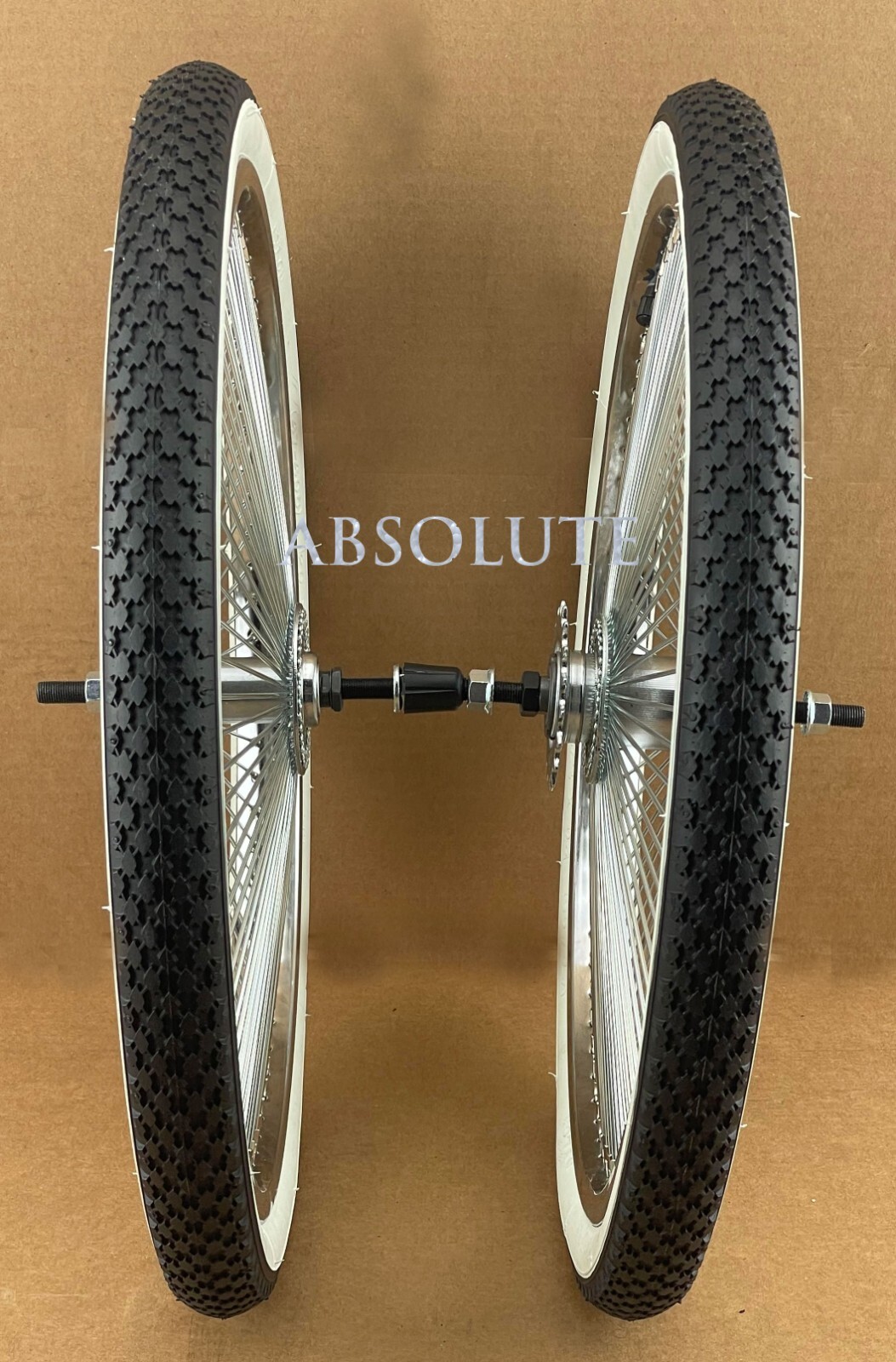 VINTAGE LOWRIDER 20" DAYTON 144 SPOKE FRONT & COASTER STEEL RIMS W ...