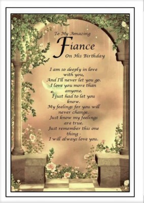 Happy Birthday To My Amazing Fiance - A5 Card for Him Boyfriend Male ...