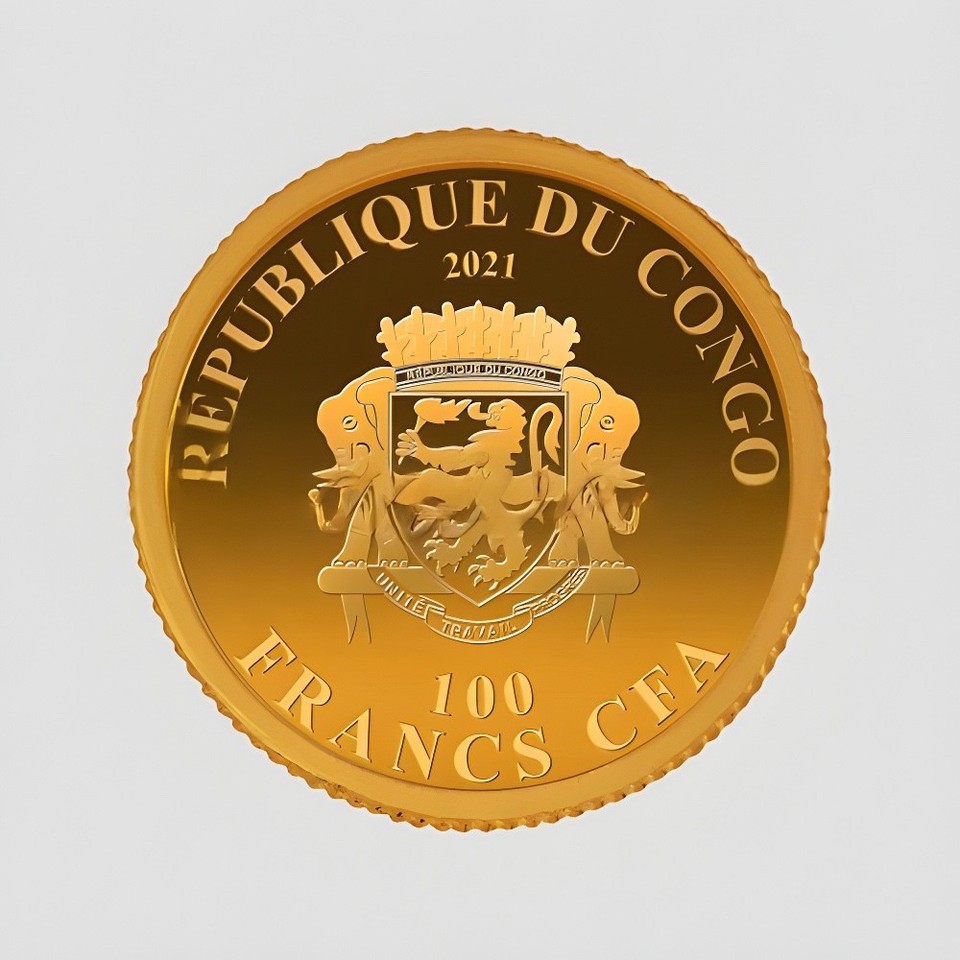 2021 Congo Sea Star 9999 Gold Proof Coin Star Fish Ocean Fauna Wildlife ...