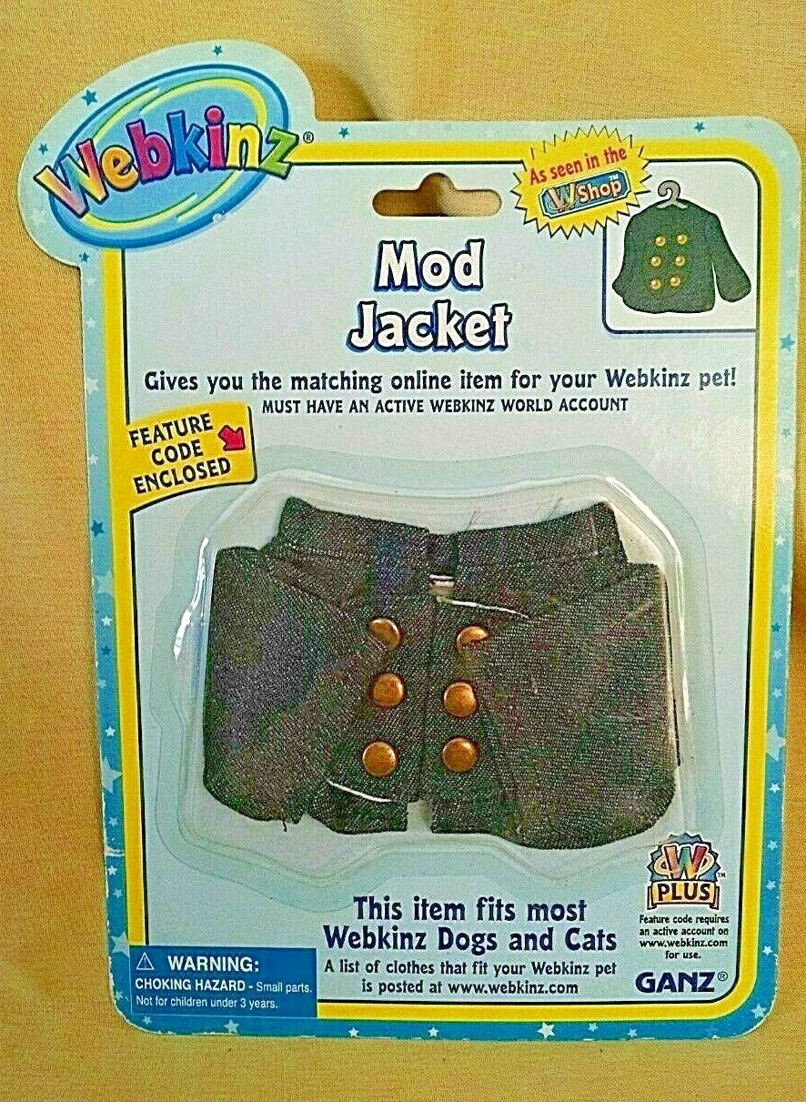 WEBKINZ MOD JACKET DENIM STUDS NEW DOGS CAT OUTFIT WE00030 JEAN COAT ...