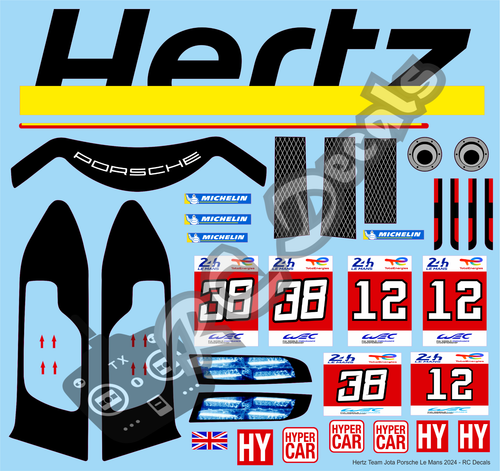 1/10 Decal Set Hertz Team Jota Porsche Le Mans 2024 | eBay