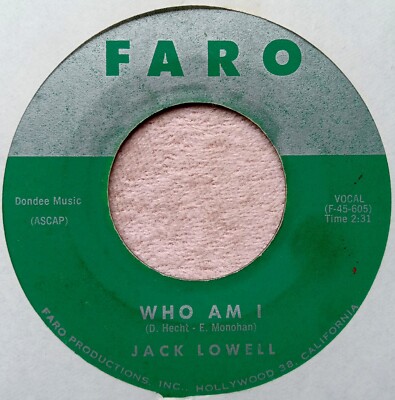 HEAR RARE 1960 EARLY ROCK COUNTRY DOO WOP Jack Lowell (Jocko) Who Am I teener 45 | eBay