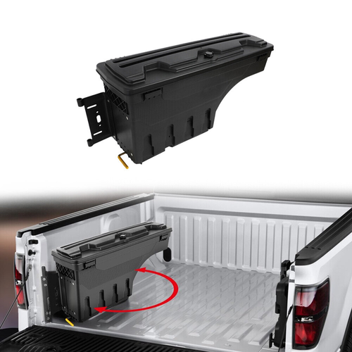 For Ford F150 Truck Bed Wheel Well Pivot Lockable Tool Storage Box Kit ...