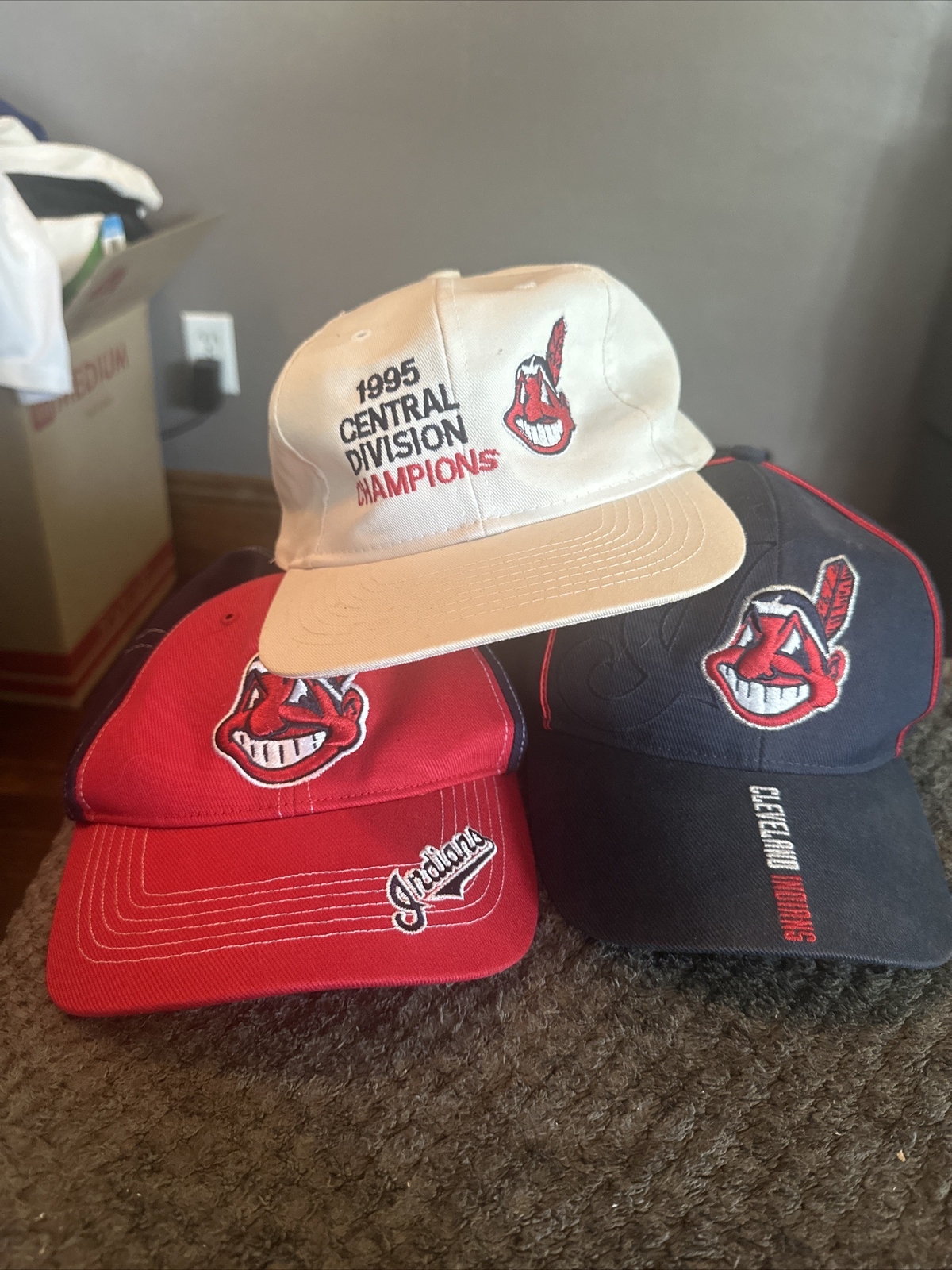 Vintage Lot of 3 Cleveland Indians Logo Chief Wahoo Adjustable ...