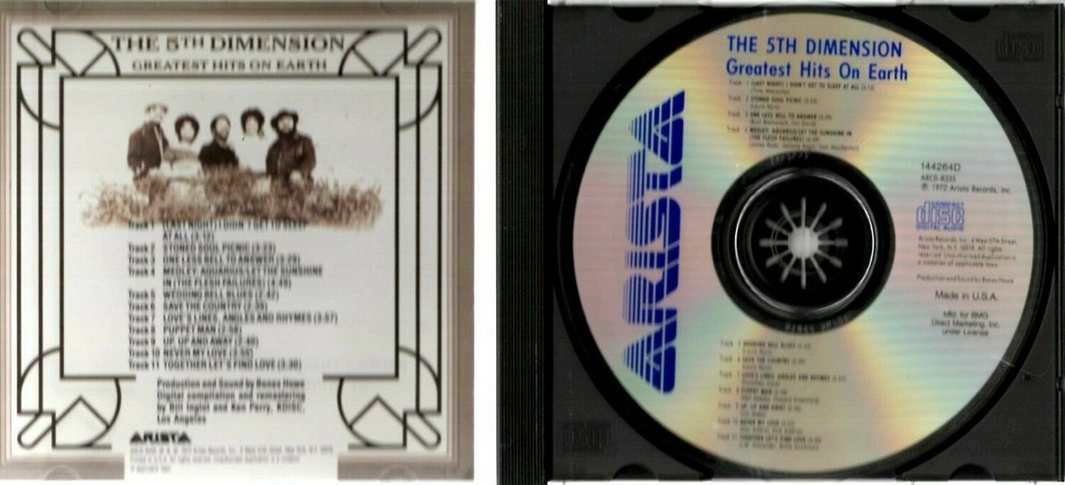 CD Album The 5th Dimension Greatest Hits On Earth Arista, 52% OFF