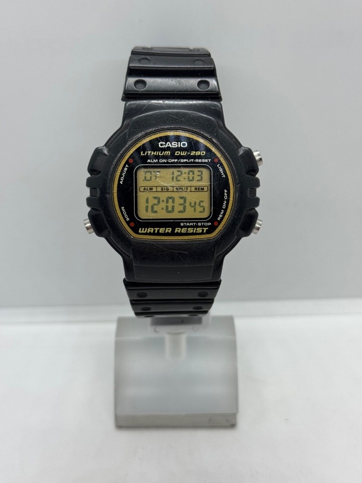 Vintage Casio DW-280 Lithium Module 1000 Alarm Chrono Wrist Watch Japan ...