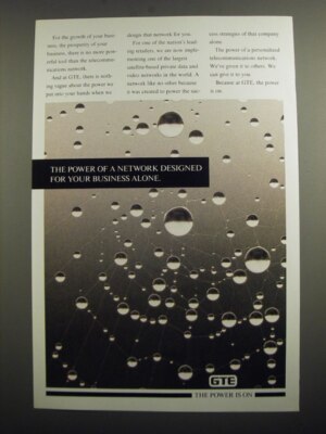 1991 GTE Communications Ad - The power of a network designed for your ...