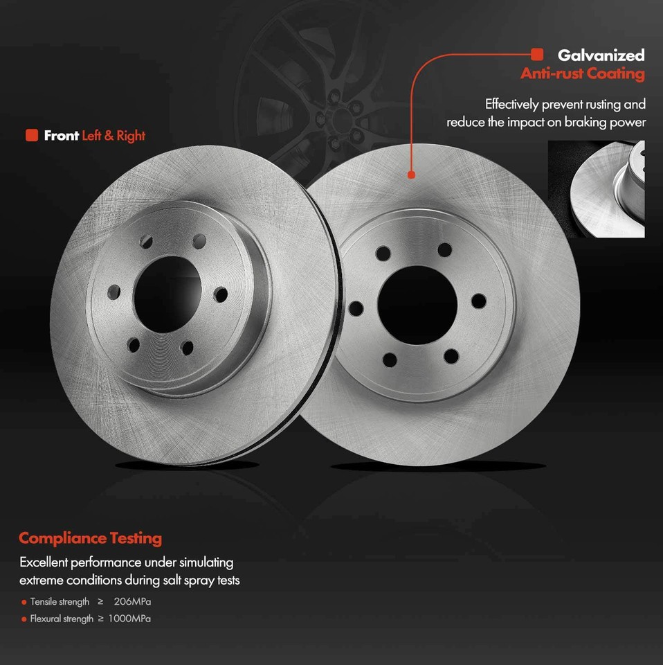 2pcs 308 mm Front LH & RH Disc Brake Rotors for Dodge Durango 2003 V8 4 ...