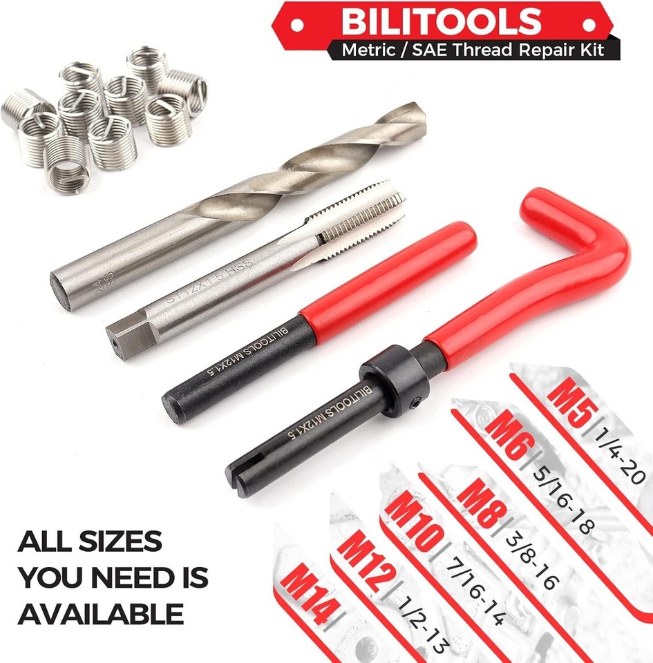 3/8-16 1/4-20 I5/16-18 Inch Thread Repair Kit, HSS Drill Helicoil ...