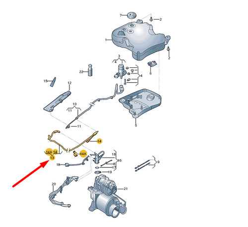 VOLKSWAGEN PASSAT B8 REDUCTION AGENT SUPPLY LINE 561131984E ORIGINAL NO ...