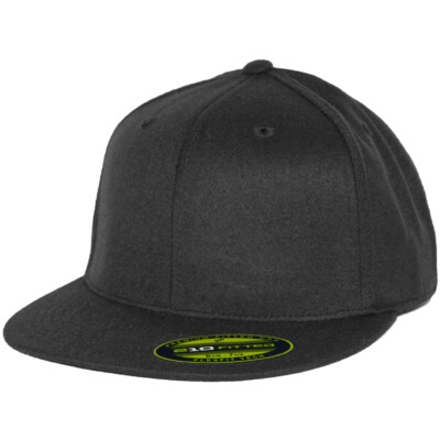 Flexfit 210 Fitted Flex Hat (Black) Men's Stretch High Crown Cap | eBay