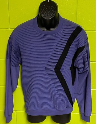 Vtg Alexxus Exclusive Shirt M Medium Purple Black Striped Banded 80s ...
