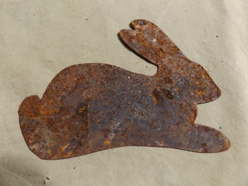 Primitive Vintage Antique Hand Cut Tin Bunny Rabbit Quilt Pattern 4x5 ...