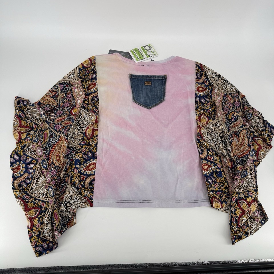 Kirt Coban Cropped Band Tee Concert Paisley Boho Bell Sleeve One Of A ...
