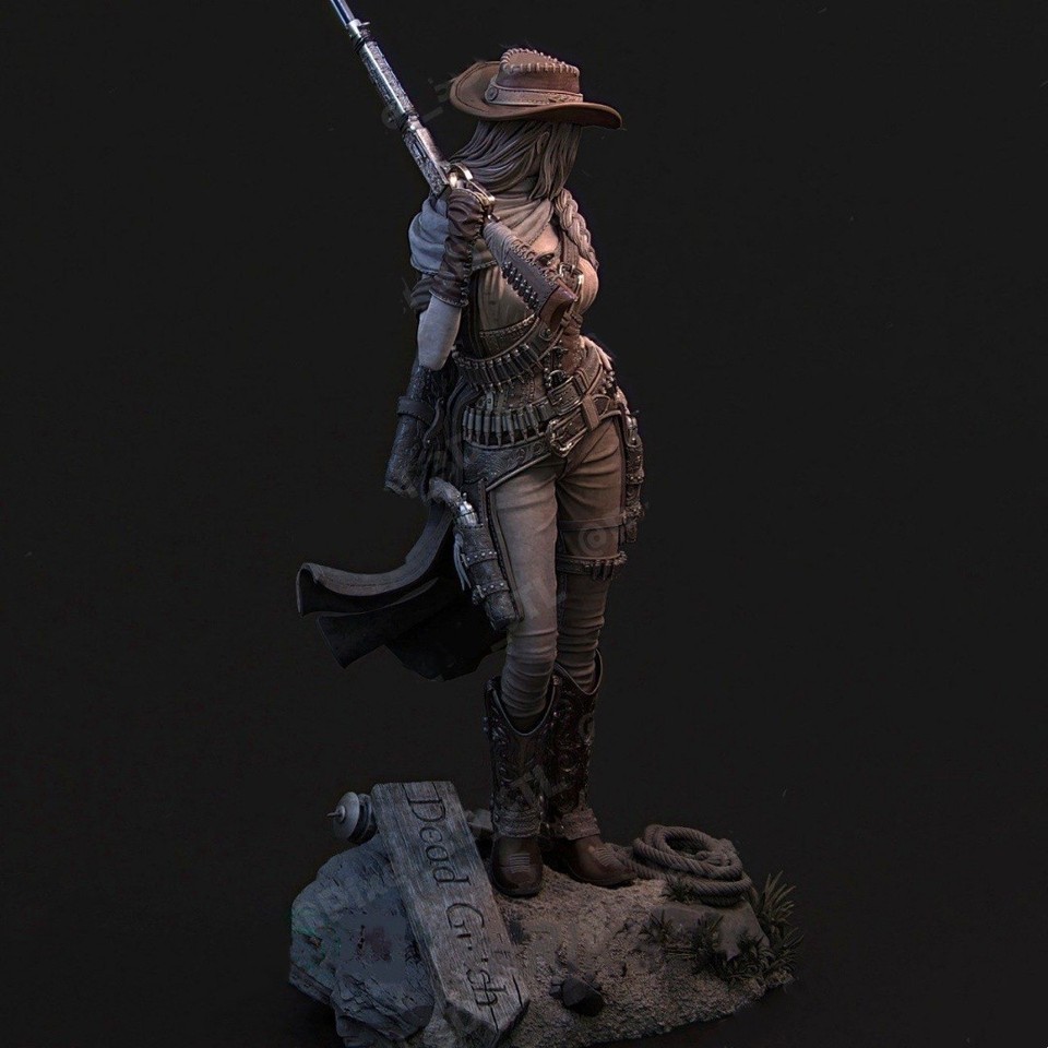 1/24 Scale Resin Model Kit Gunner Jane Unassembled Unpainted 3D Statue ...
