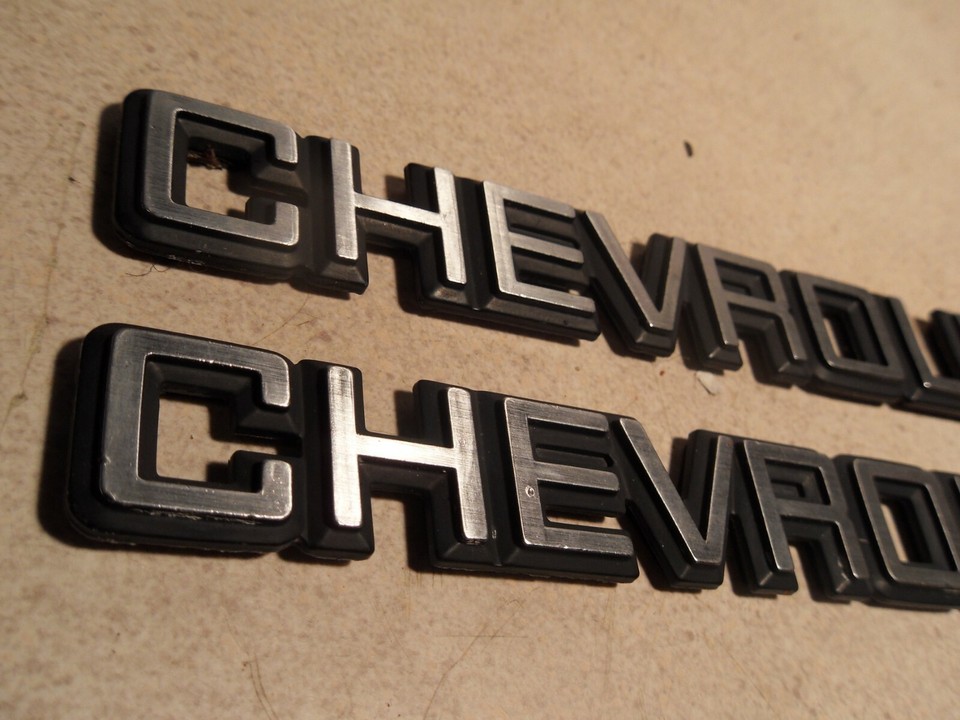 TWO VINTAGE CHEVROLET IMPALA / CAPRICE METAL EMBLEM DECAL | eBay