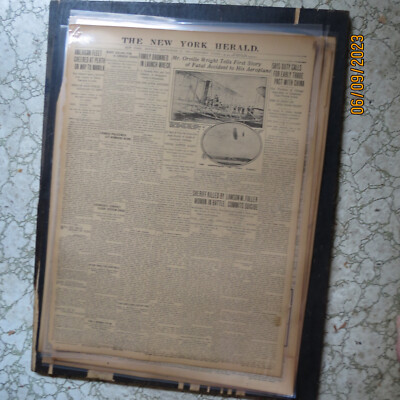 Aviation Wright Bros. Newspaper 1908 #8 FIRST STORY AIRPLANE FATAL ...