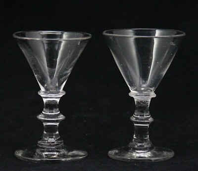 2x antique 18th C. Liqueur, Gin, Jenever, single shot Glass, ca. 1780 ...