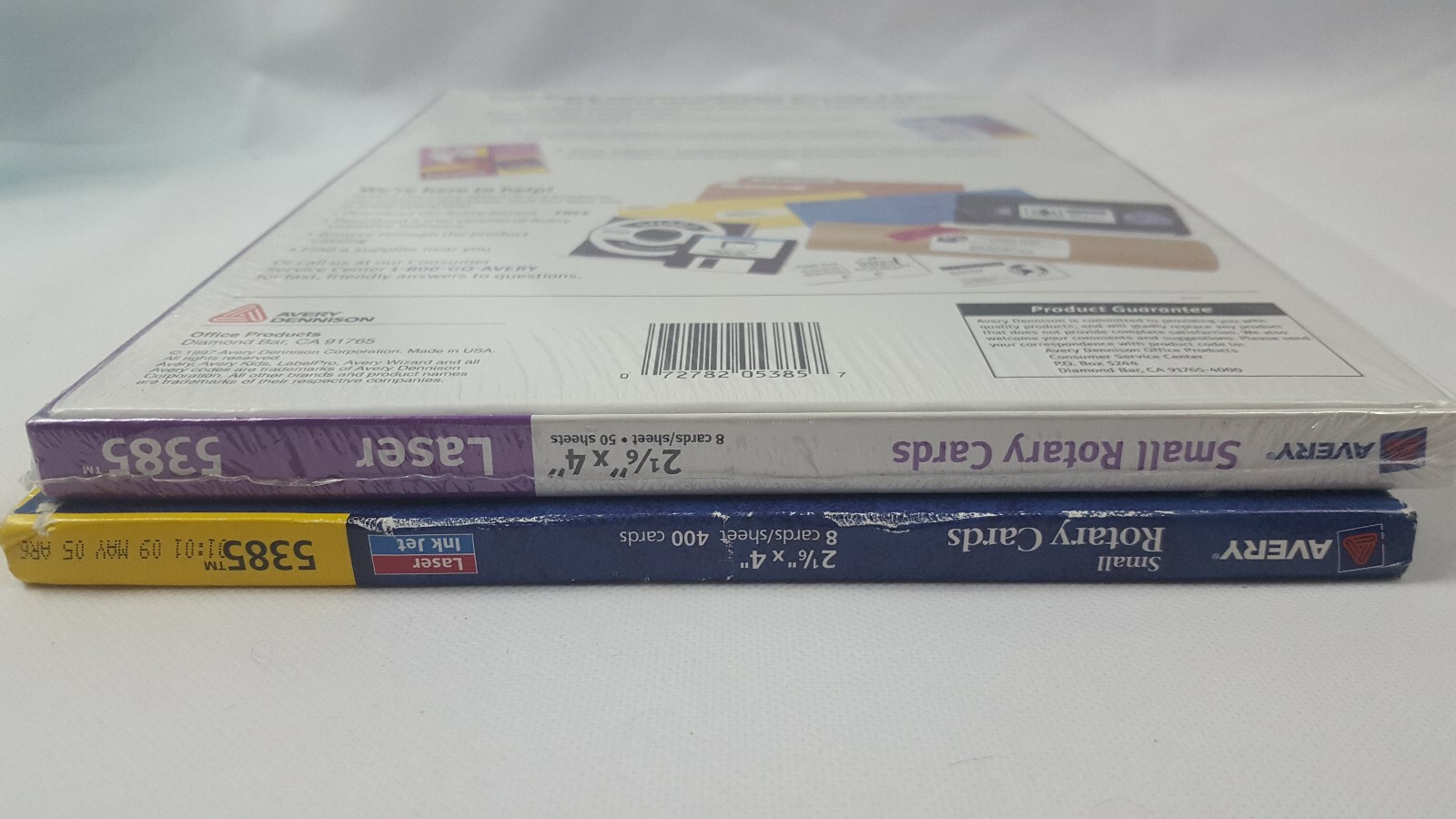 AVERY 5385 LASER PRINTER SMALL ROTARY CARD Rolodex Two Packs 100% NIP+ ...