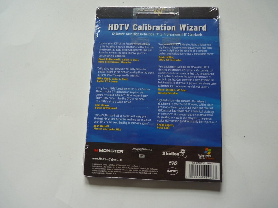 Monster Cable ISF Series HDTV Calibration Wizard DVD - Helps Calibrate ...