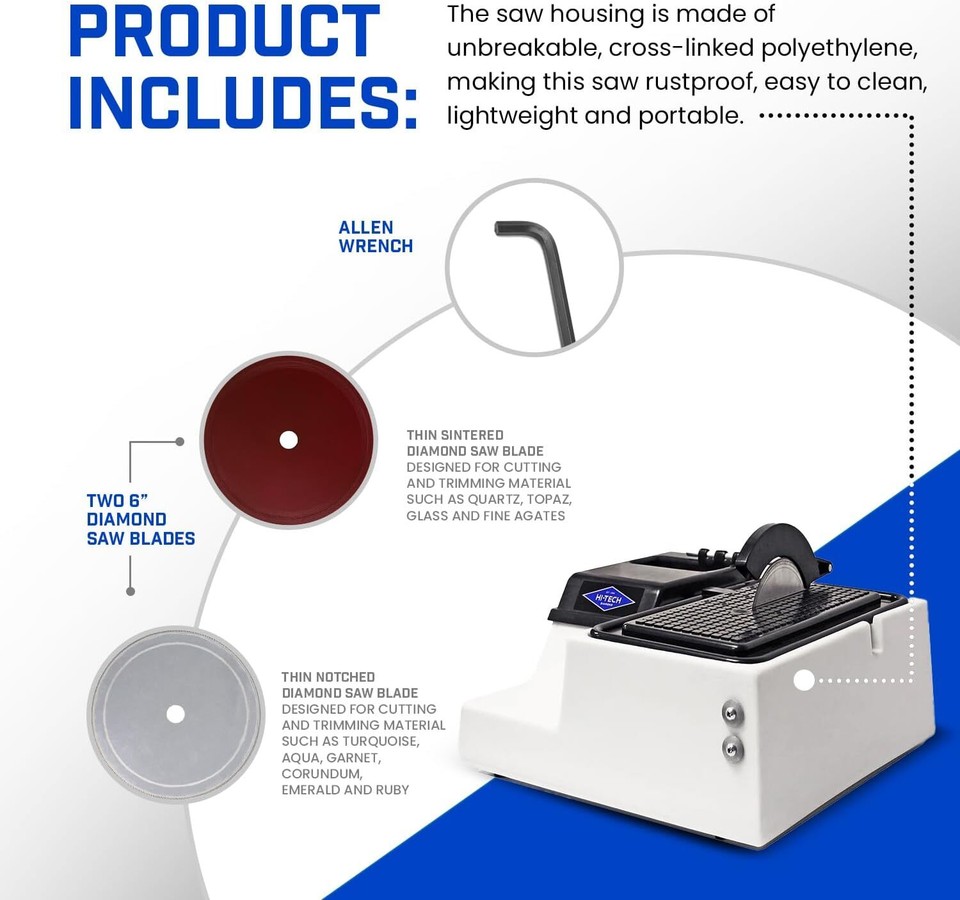 6" Lapidary Saw Lapidary Equipment Rock Stone Cutting Trimming Sawing ...