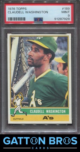 1976 Topps Claudell Washington #189 PSA 9 MINT | eBay