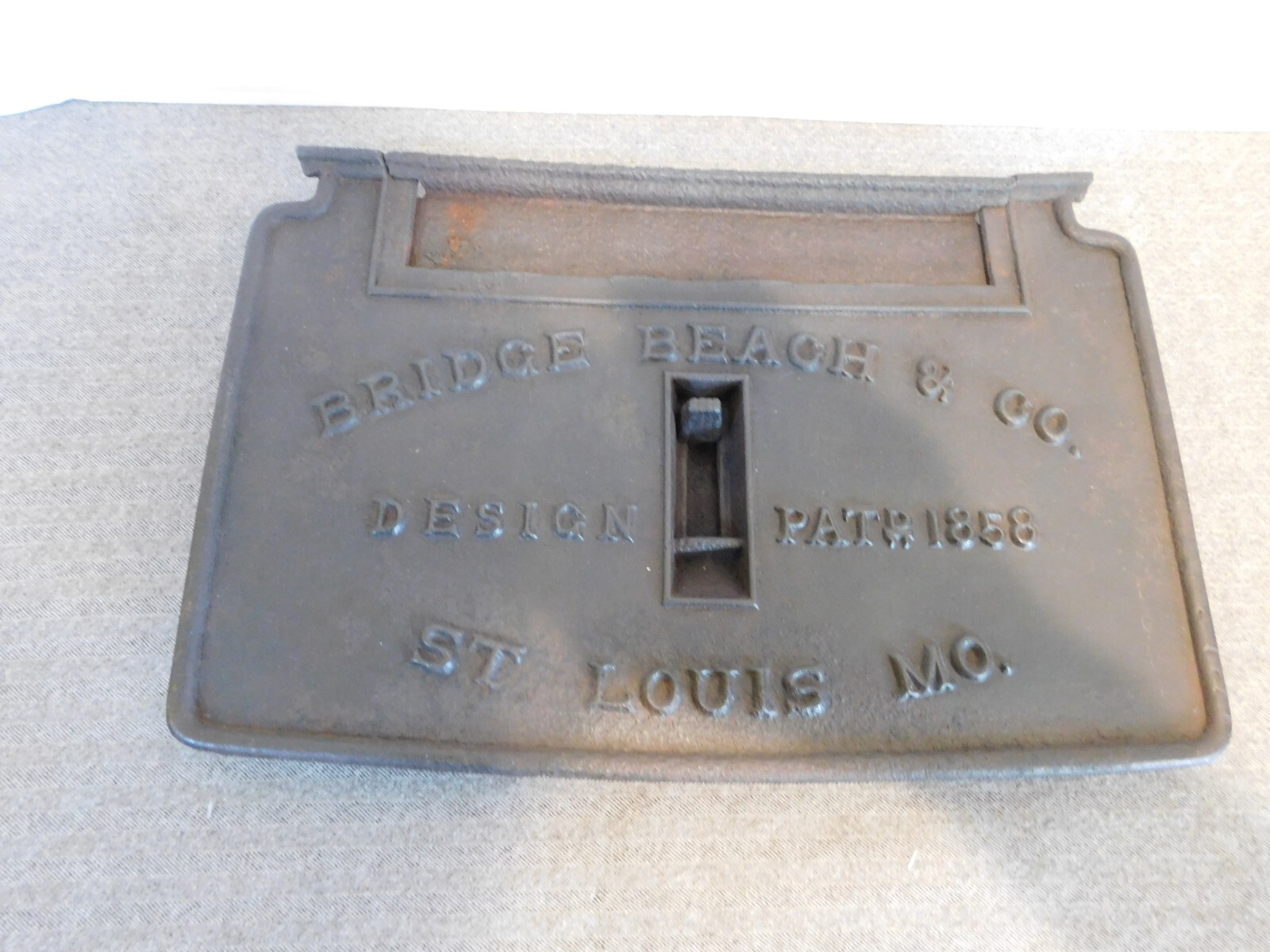 Vintage Cast Iron Stove Door Bridge Beach & Co. St. Louis Mo. | eBay