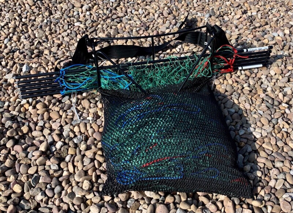 8z 25YRD HEAVY DUTY LONGNET COMPLETE BASKET SYSTEM RABBITING FERRETING ...