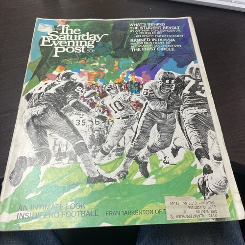 September 21 1968 The Saturday Evening POST Magazine Fran Tarkenton ...