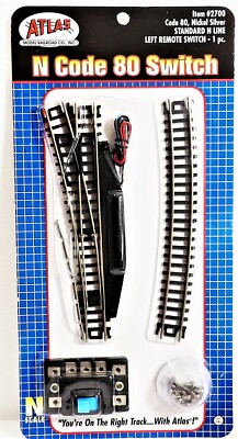 N Scale Atlas 2700 Code 80 #4 Left Hand Remote Turnout/Switch Snap ...
