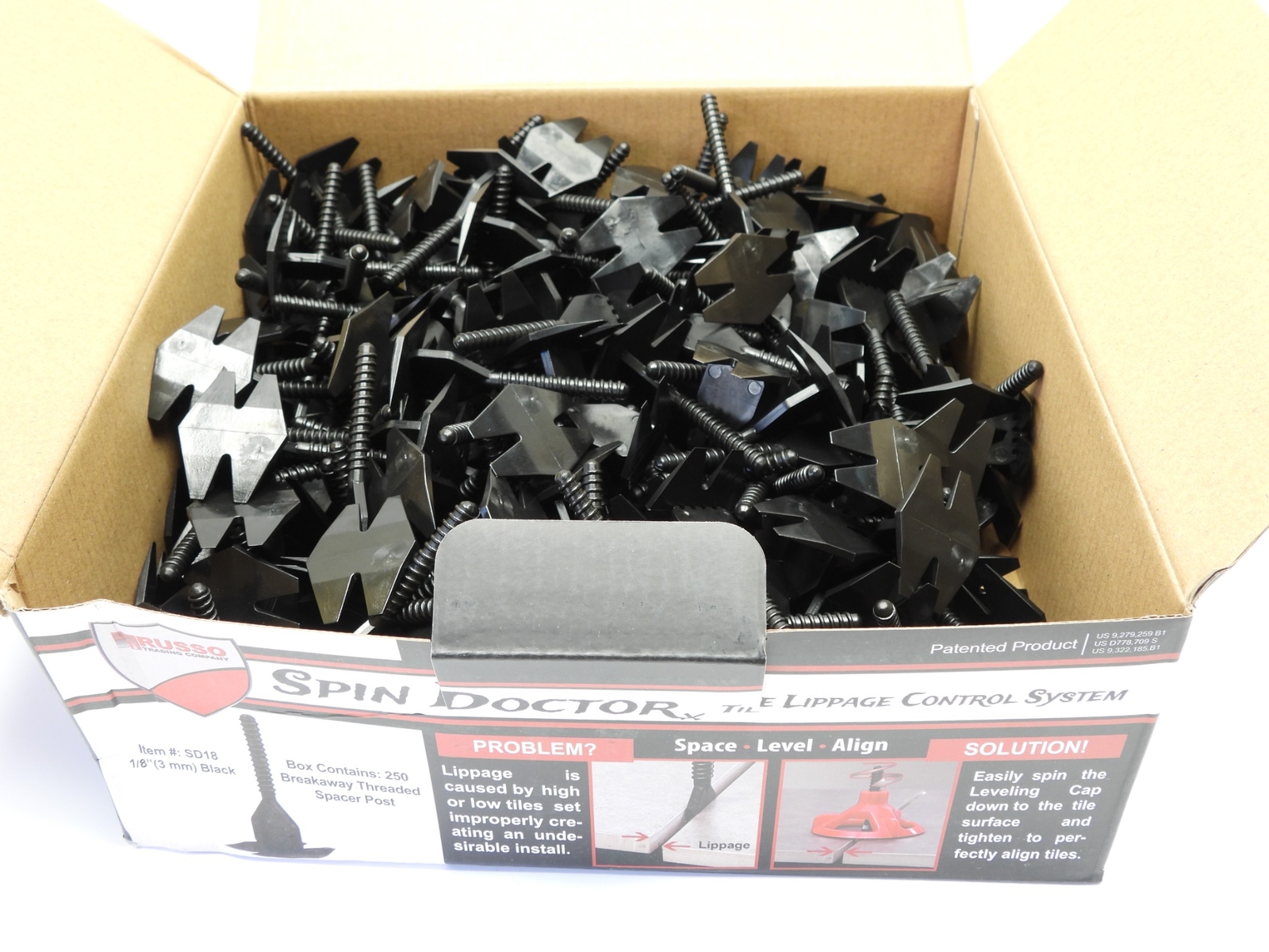 250 pcs Spin Doctor 1/8" Breakaway Threaded Spacer Post Lippage Control ...