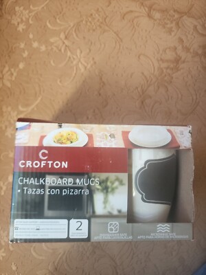 Crofton Chalkboard Mugs 2 Mugs Write Your Own Message Or Picture | eBay
