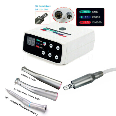 NSK Style Dental Brushless LED Electric Micro Motor /1:5 Contra Angle ...