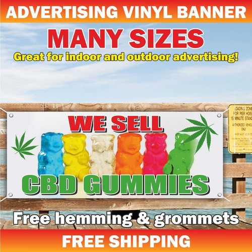 Banner Vinyl Mesh CBD GUMMIES Advertising Sign Edibles Medical Oil ...
