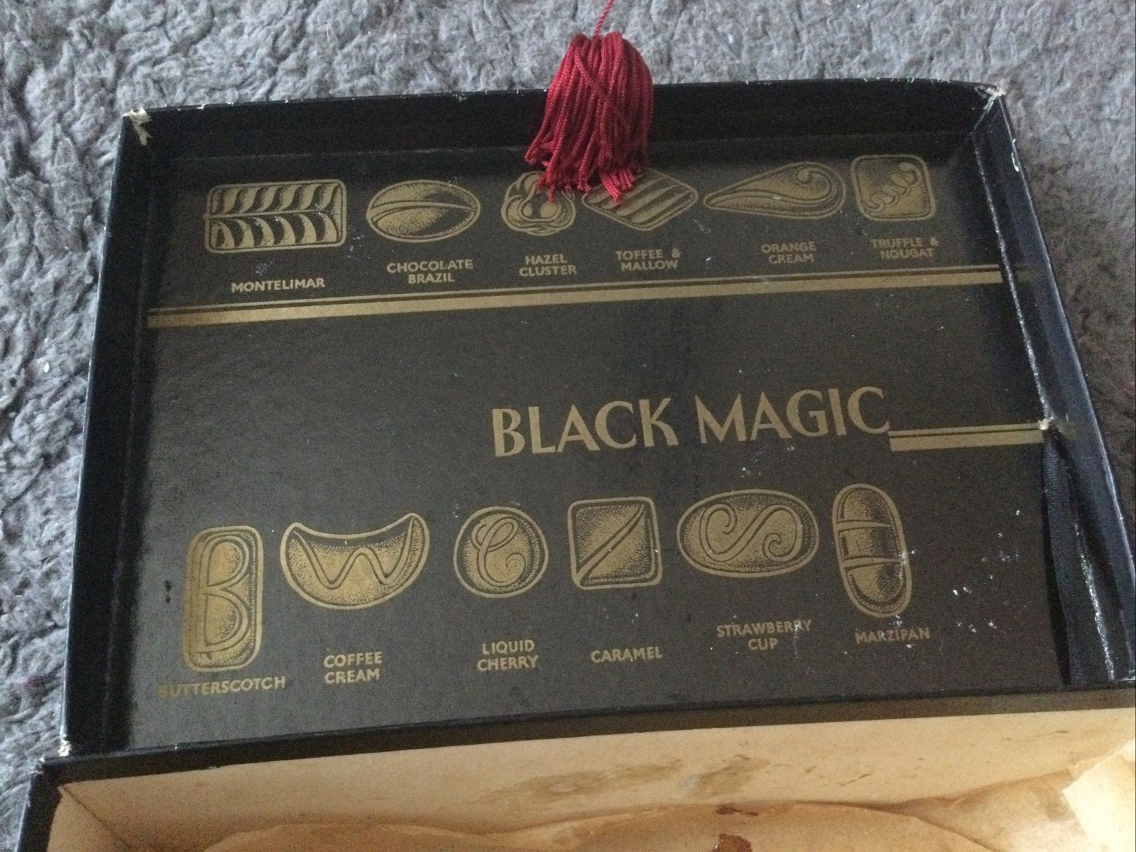 Vintage Black Magic by Rowntrees Chocolate Box. with Bow and Tassle ...