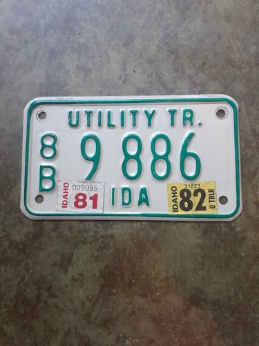 1982 Idaho License Plate Utility Trailer 8B 9 886 | eBay