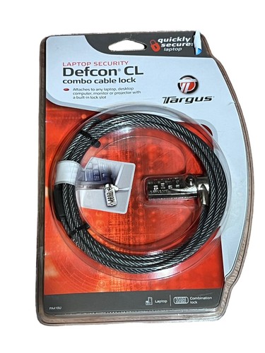 NEW Targus Quickly Secures Notebook Defcon CL Combo Cable Combination ...