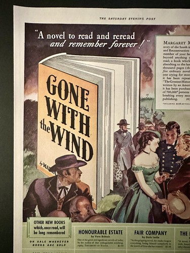 1936 GONE WITH THE WIND Magazine Print Book Advertisement Saturday ...