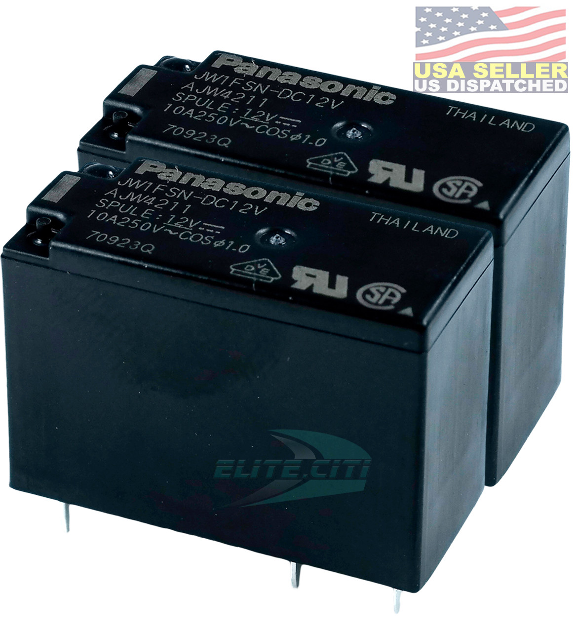 (2-Pack) Panasonic JW1FSN-DC12V PCB Relay Miniature SPDT 10A @ 250VAC ...