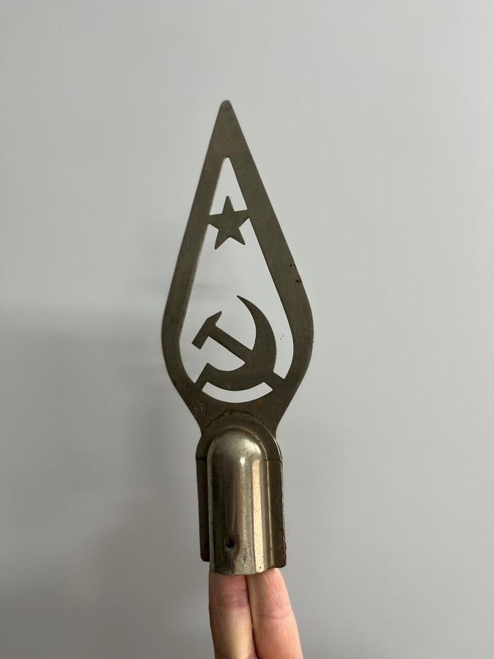 Old Vintage USSR Tip on Flag Pommel Pole Soviet Star Hammer & Sickle ...