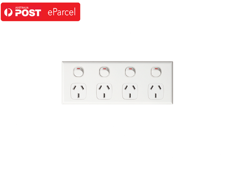 Quad 4 Gang Power Point Outlet Socket GPO Surface socket Mount | eBay ...