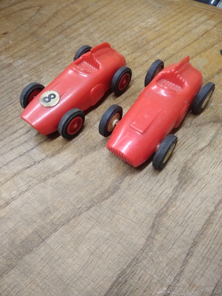 Vtg 1960's 2 Piece Indy Type Eldon Red Slot Car race Toy Lot Looks Good ...