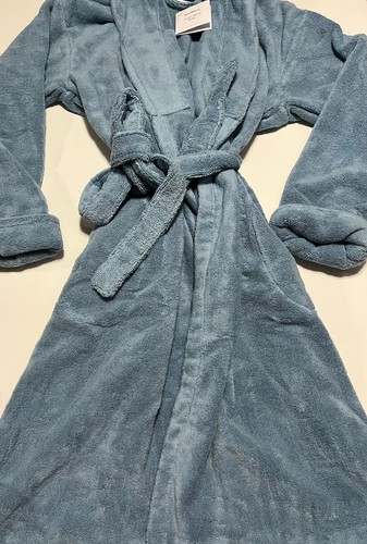 Brooklinen Super Plush Turkish Cotton Light Blue Unisex Spa Bath Robe ...