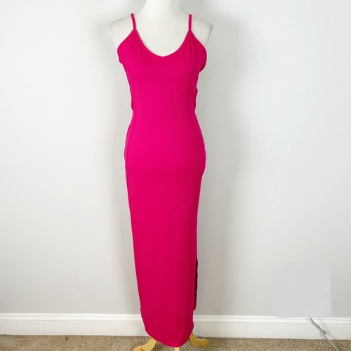 NEW Earthbound Pink Ribbed Maxi Dress Open Back Women's | eBay