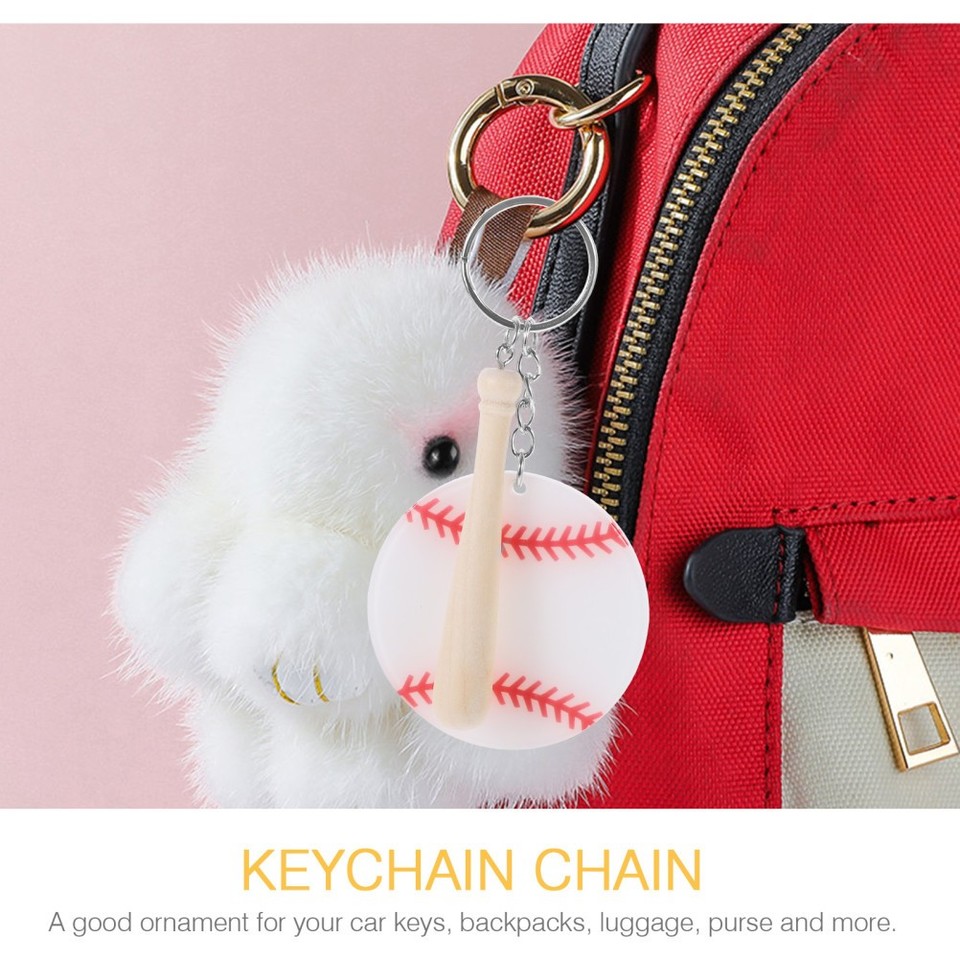 18 Pcs Sports Goodie Bags Favors Metal Baseball Keychain Keychains for ...