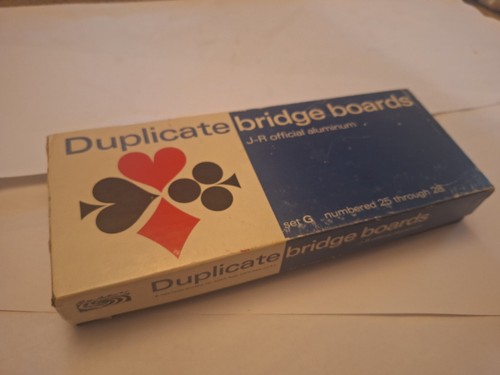 Duplicate Bridge Boards J-R Official No. 1026 Aluminum Set G # 25 ...