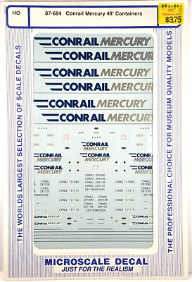 Microscale HO Decals #87-684 Conrail Mercury 48' Containers | eBay